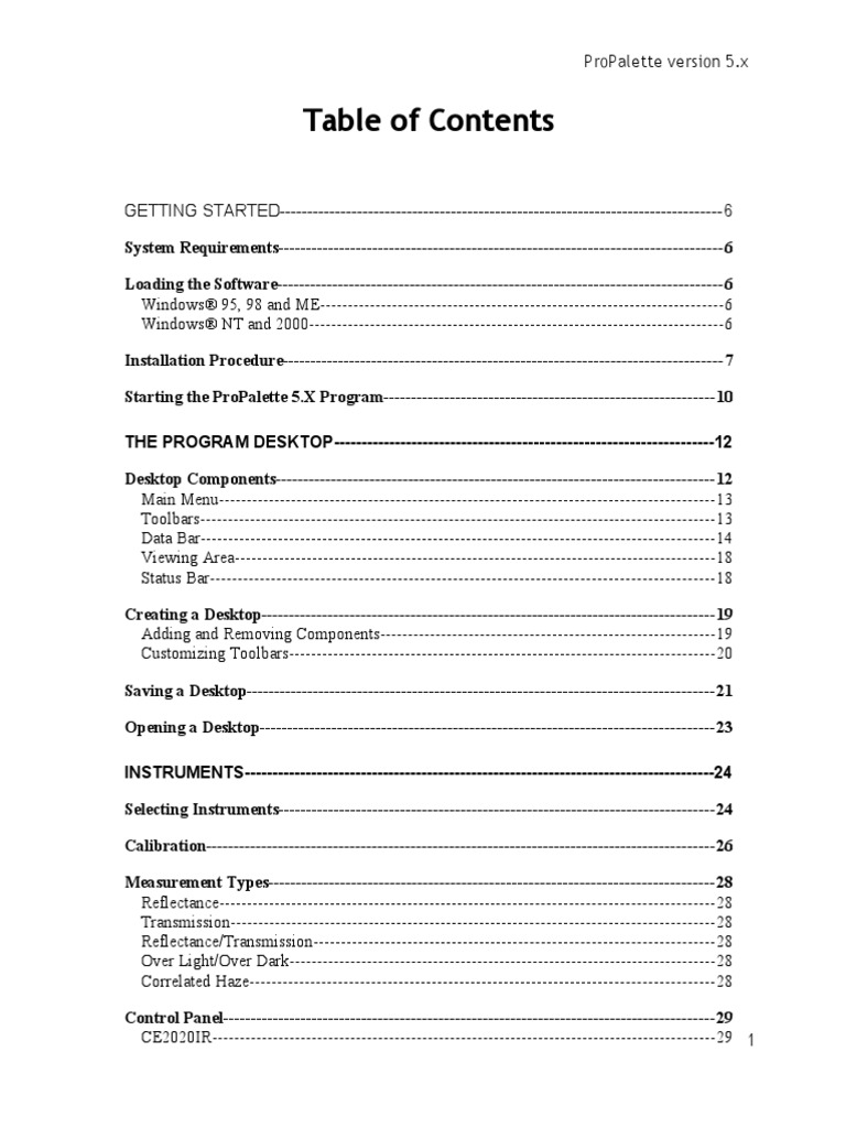 Pro Palette 5.x Manual | PDF | Microsoft Windows | Computer Program