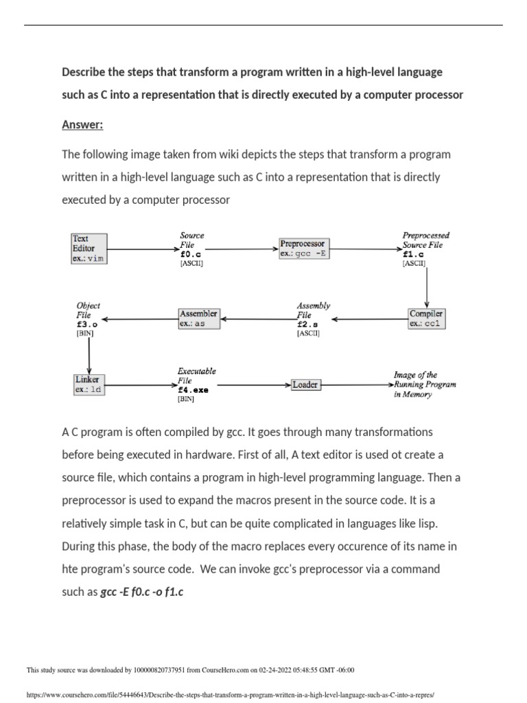 Describe The Steps That Transform A Program Written In A High Level