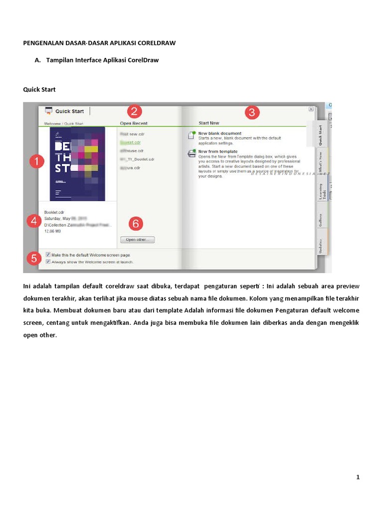 Pengenalan Dasar Dasar Coreldraw Tampilan Interface Fungsi Toolbox Pdf