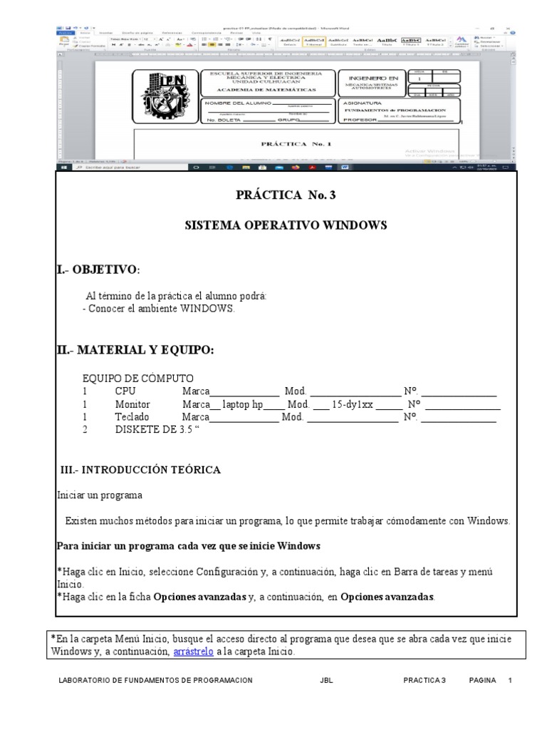 Practica 03 FP | PDF | Ventana (informática) | Equipo de oficina