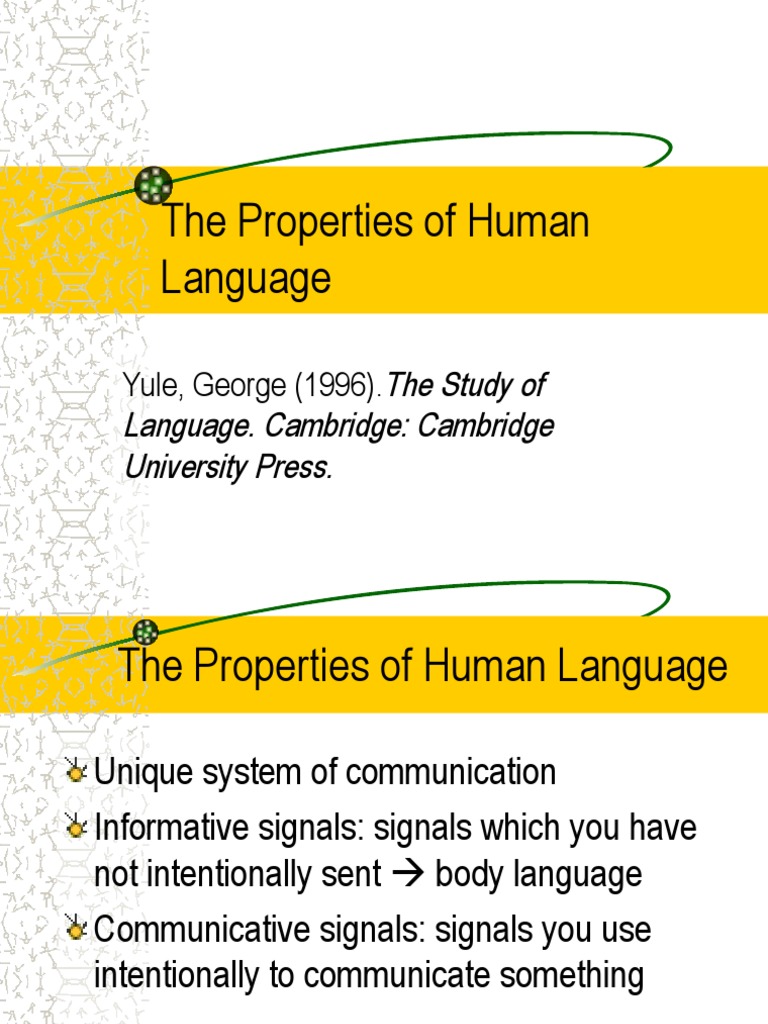 The Properties of Human Language | PDF