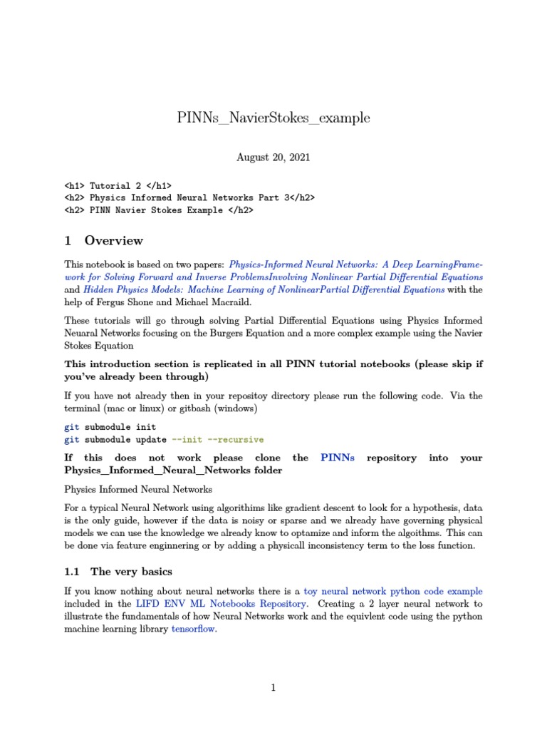 PINNs NavierStokes Example | PDF | Artificial Neural Network | Navier ...