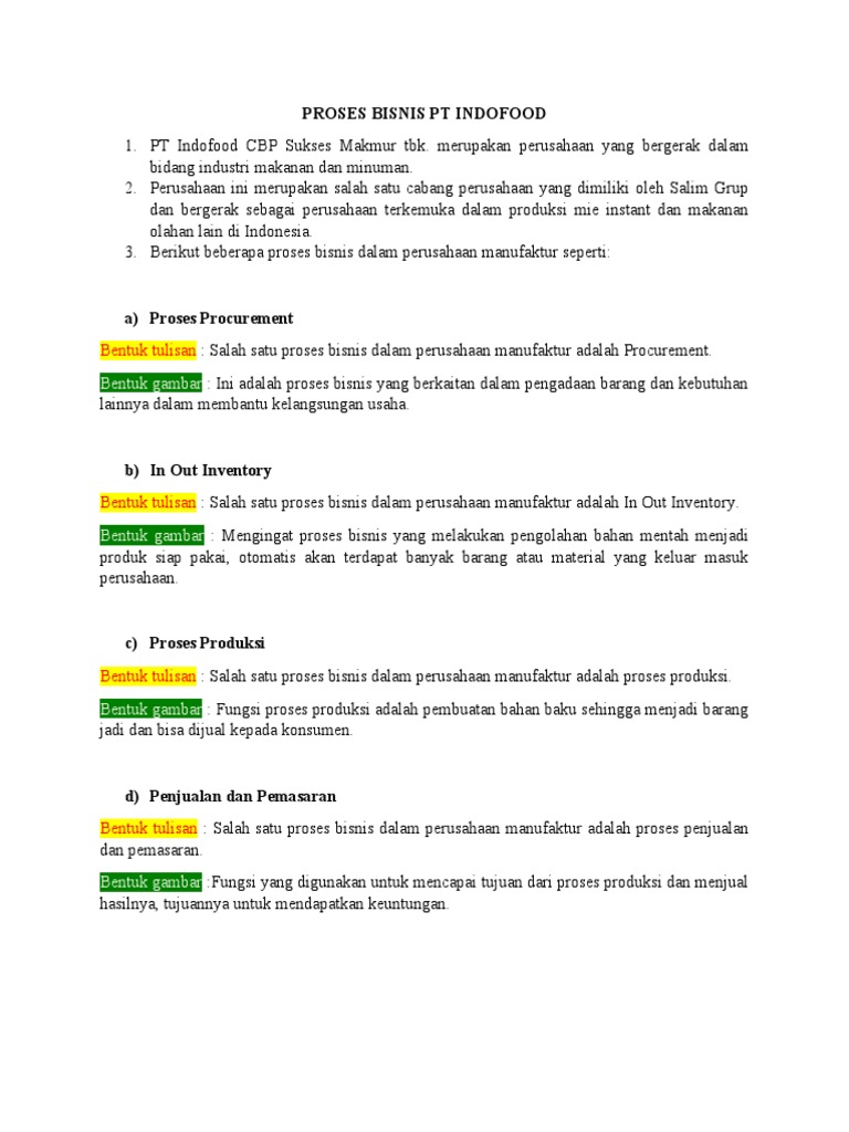Proses Bisnis Erp Indofood Pdf