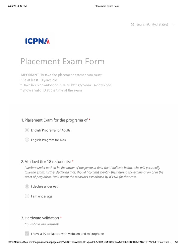Examen Icpna | PDF