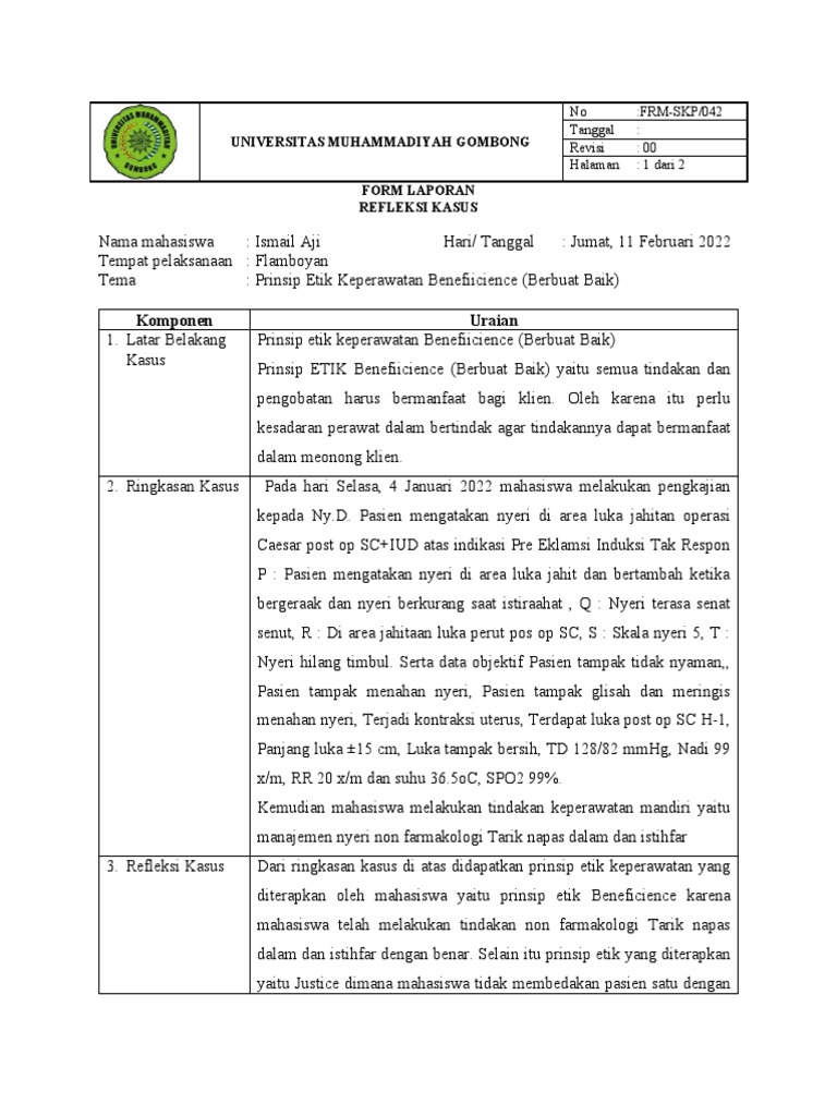 Manajemen Nyeri Pasca Operasi Caesar melalui Pendekatan Non Farmakologi ...