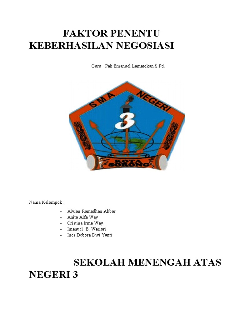 Faktor Penentu Keberhasilan Negosiasi | PDF Faktor Penentu Keberhasilan Negosiasi | PDF