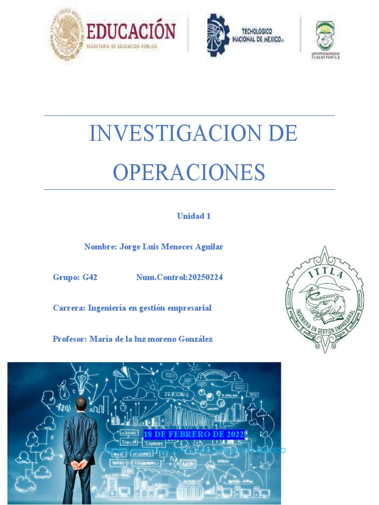 Investigacion de Operaciones | PDF | Toma de decisiones | La ...