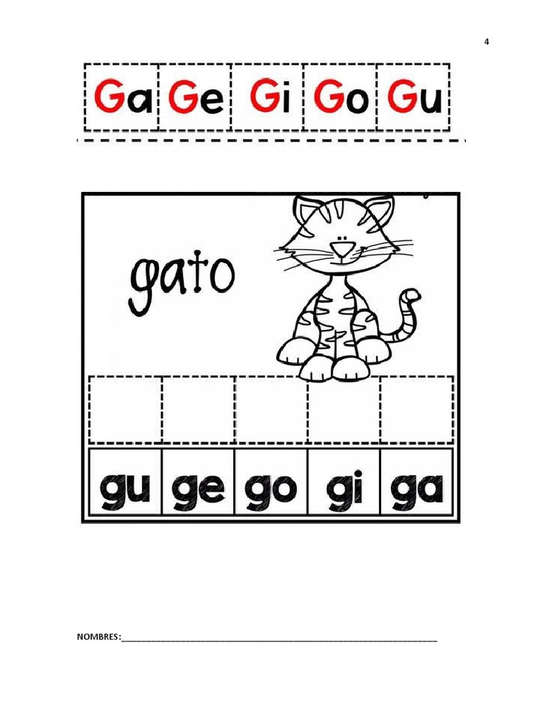 Ga Ge Gi Go Gu Fichas | PDF