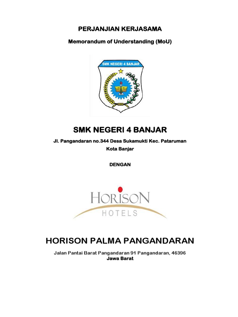 MOU Hotel Horison | PDF