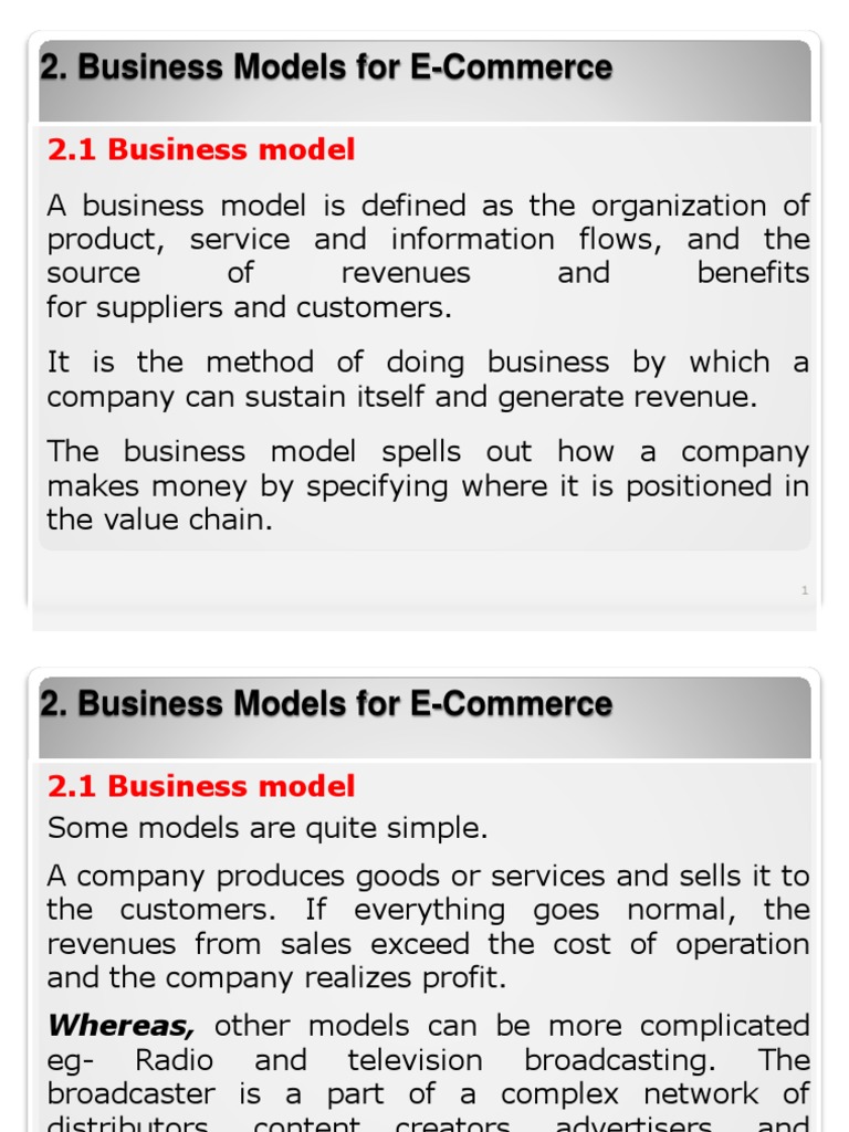 An In Depth Exploration Of E Business Models Based On Transaction