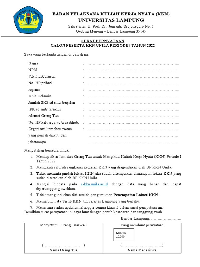 Surat Pernyataan | PDF | Karier & Perkembangan | Olahraga & Rekreasi