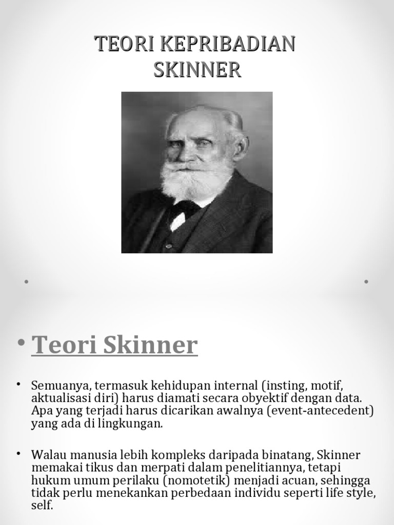 Teori Kepribadian Skinner dan Skinner Box | PDF