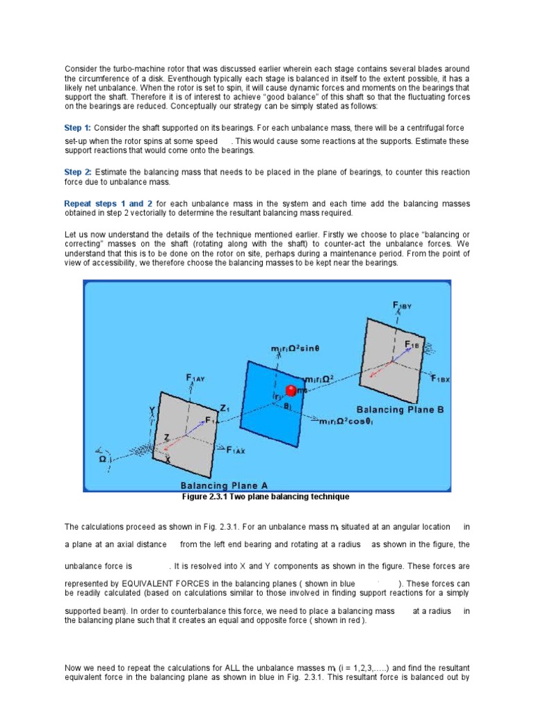 Step 1:: Figure 2.3.1 Two Plane Balancing Technique | PDF | Equations ...