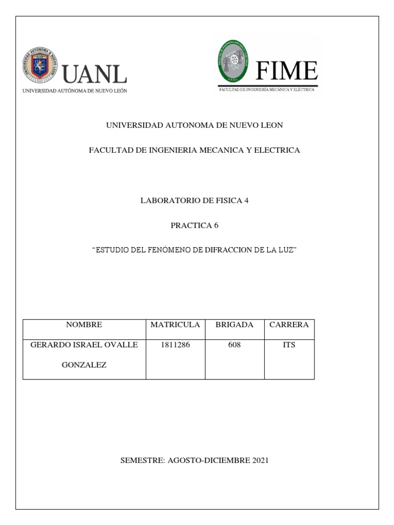 Practica 6 Lab Fisica 4 | PDF | Ligero | Olas