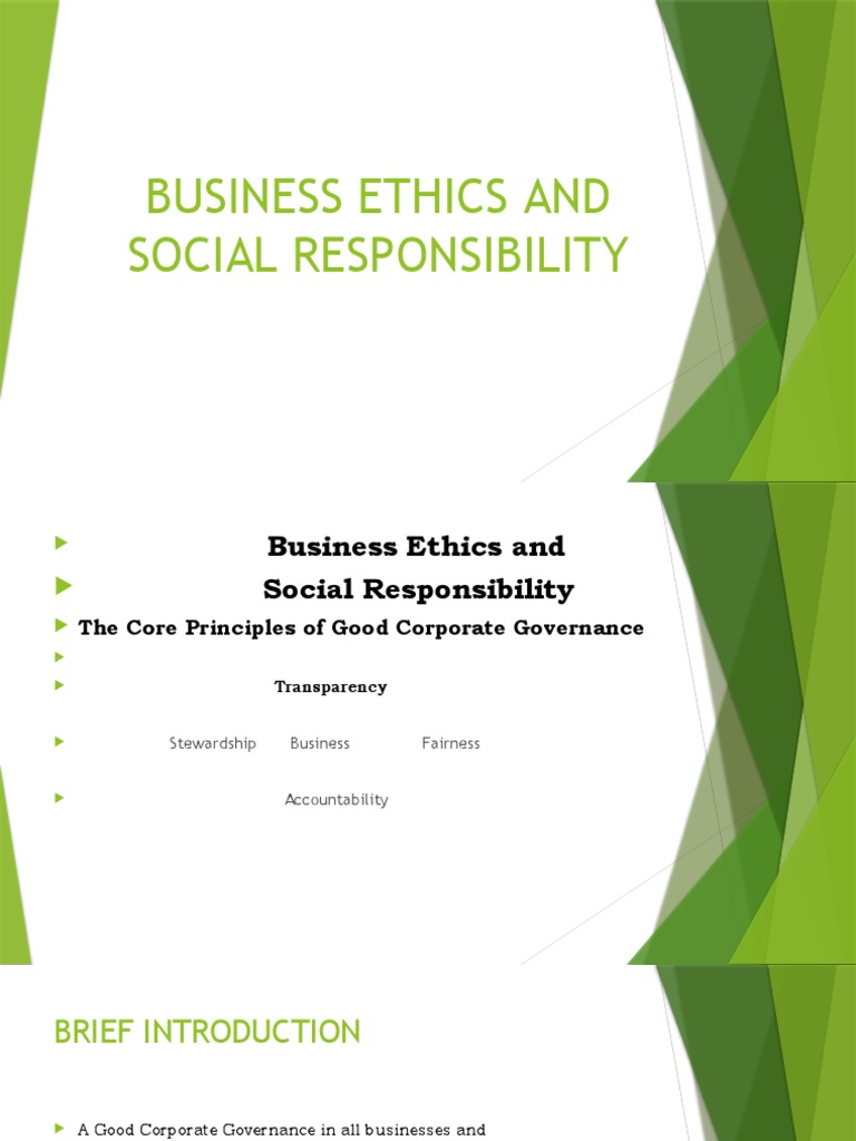 Business Ethics and Social Responsibility | PDF | Governance ...