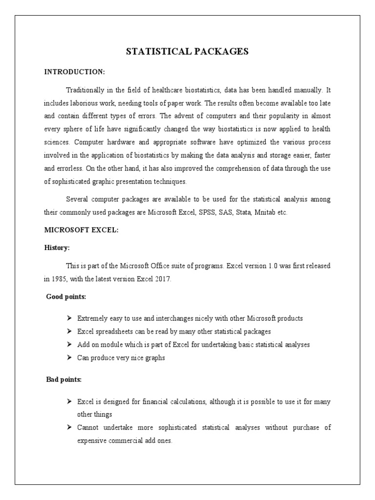 Statistical Packages | PDF | Sas (Software) | Spss