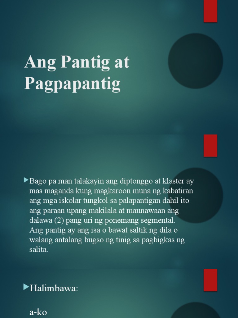 Ang Pantig at Pagpapantig | PDF