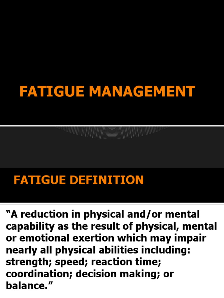 Fatigue Management | PDF | Sleep | Ships