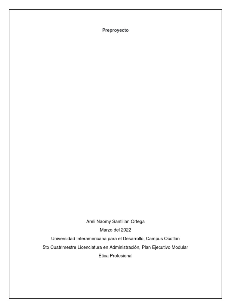 Preproyecto Etica | PDF | Ética profesional | Medicina Veterinaria