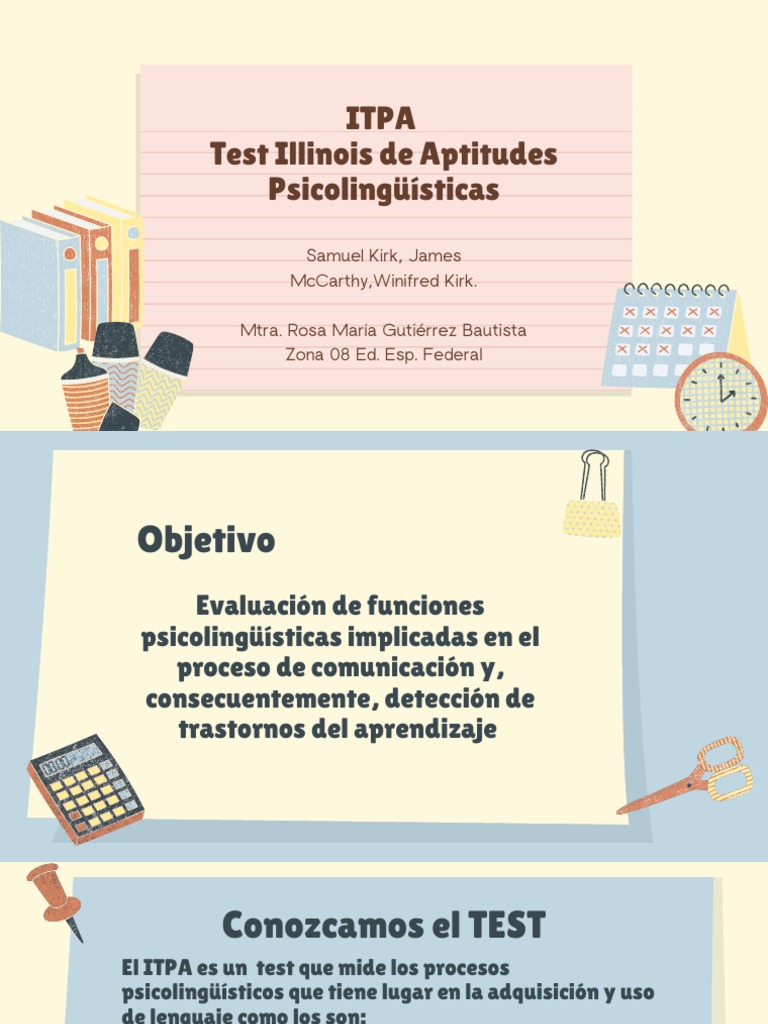 ITPA Presentación | PDF | Sicología | Aprendizaje