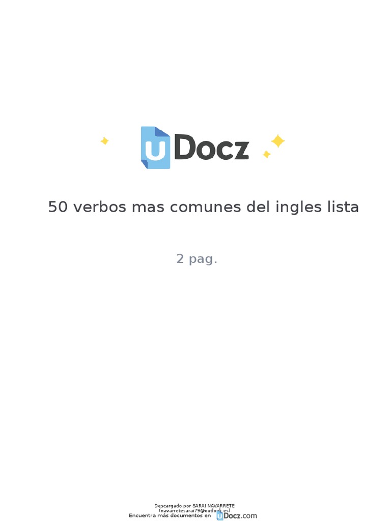 50 Verbos Comunes en Inglés y Español | PDF | Linguistics | Grammar