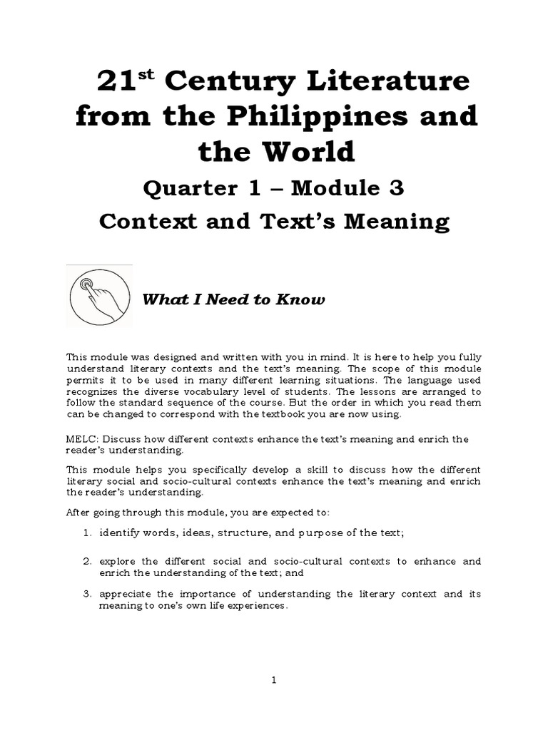 SHS 21st Century Module 3 Autosaved... | PDF | Poetry | Genre