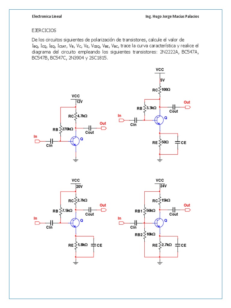 Ejercicios de Polarización de Transistores | PDF