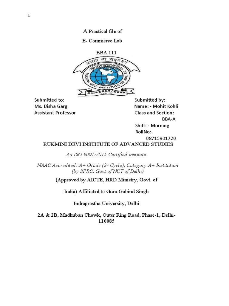 E Comm Lab Practical File | Download grátis PDF | Html Element | Html