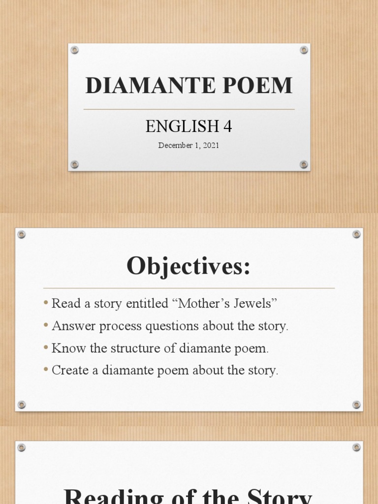 Create a Diamante Poem Guide | PDF