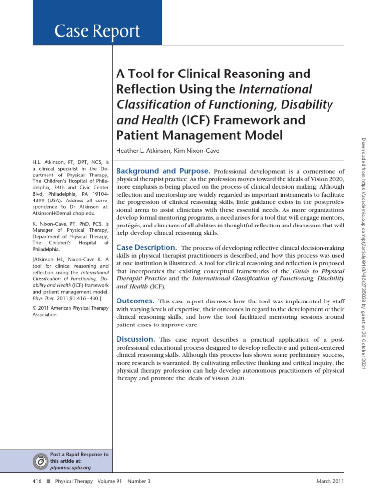 Case Report: A Tool For Clinical Reasoning and Reflection Using The ...