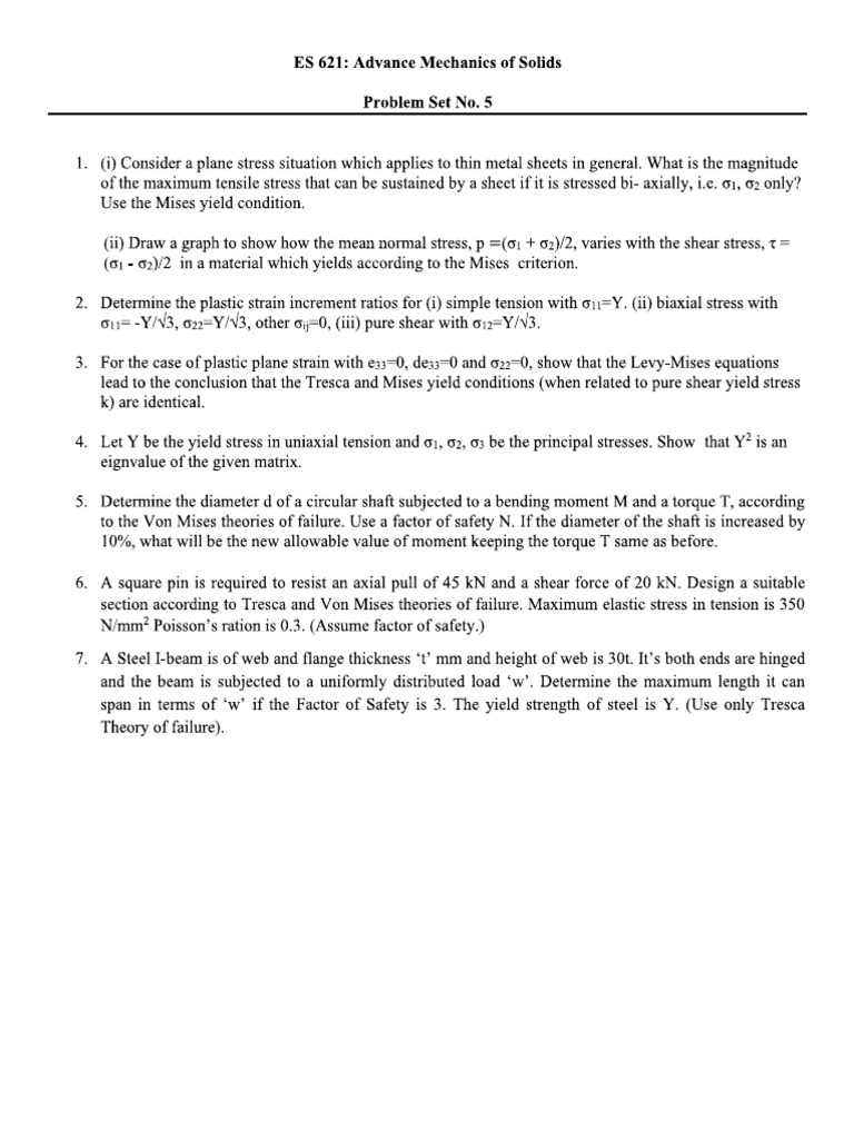 Advanced Solid Mechanics - Problem 4 | PDF