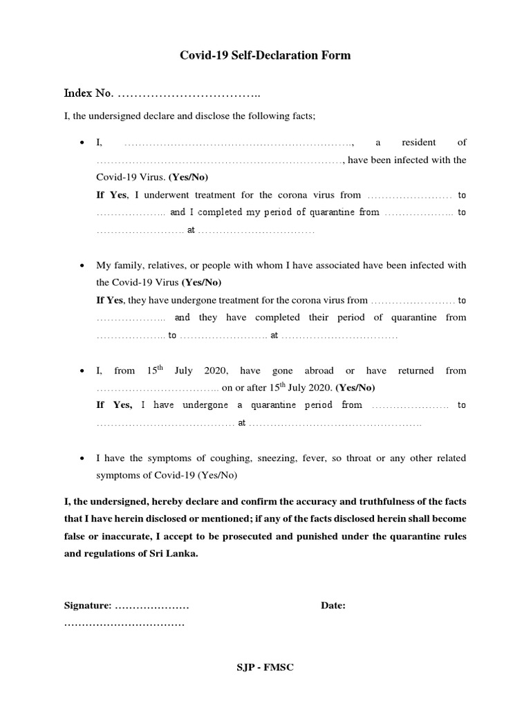 30.I Self Declaration Form Format | PDF