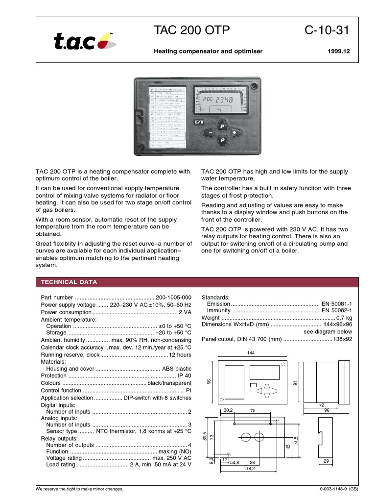 TAC 200opt | PDF | Daylight Saving Time | Pump