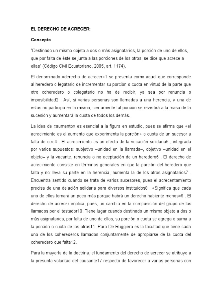El Derecho de Acrecer | PDF