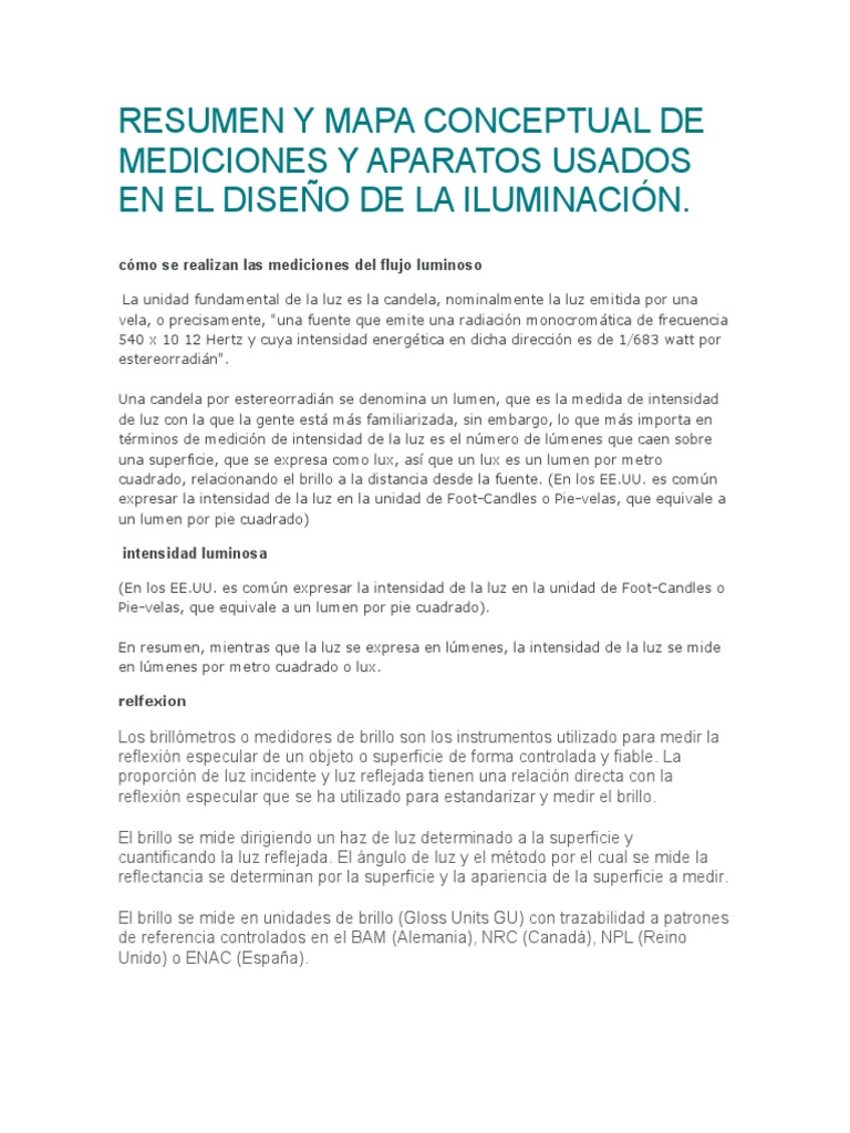 Act. 13. Resumen y Mapa Conceptual de Mediciones y Aparatos Usados en El Diseño de La ...