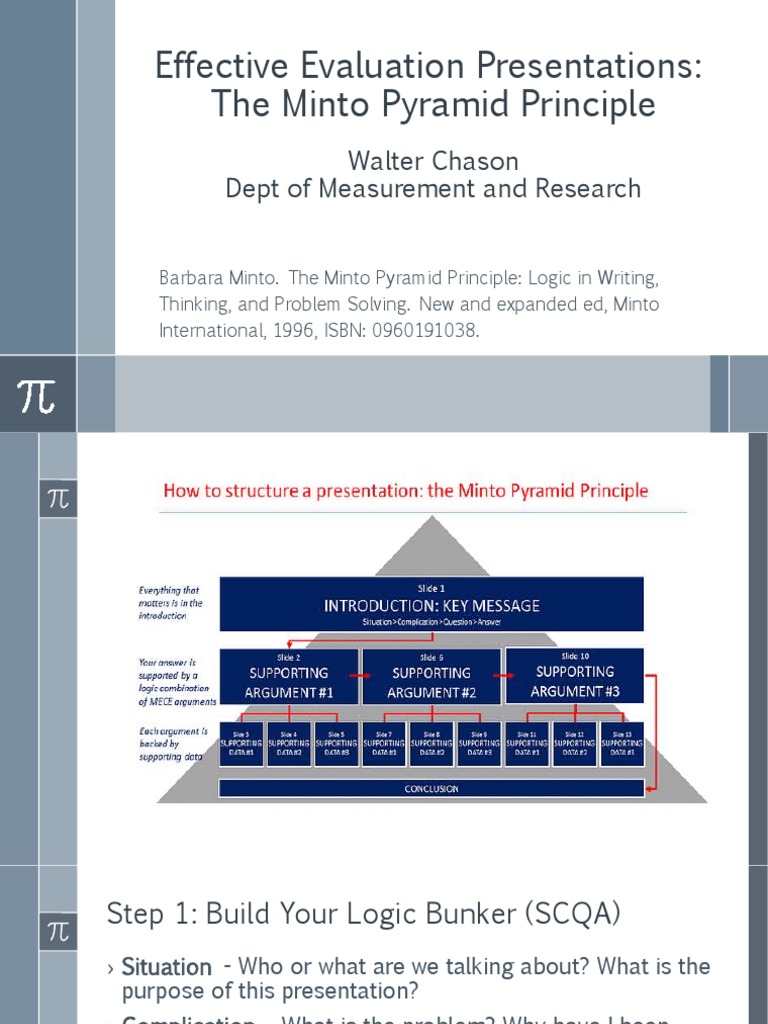 Effective Evaluation Presentations: The Minto Pyramid Principle | PDF ...