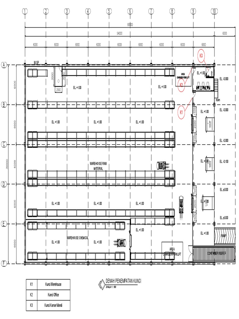 Denah Penempatan Kunci: K1 Kunci Werehouse K2 Kunci Office K3 Kunci ...