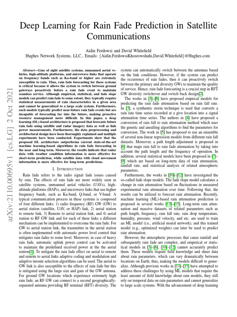 Deep Learning Rain Fade | PDF | Receiver Operating Characteristic