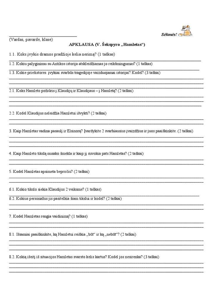 Apklausa - Hamletas | PDF