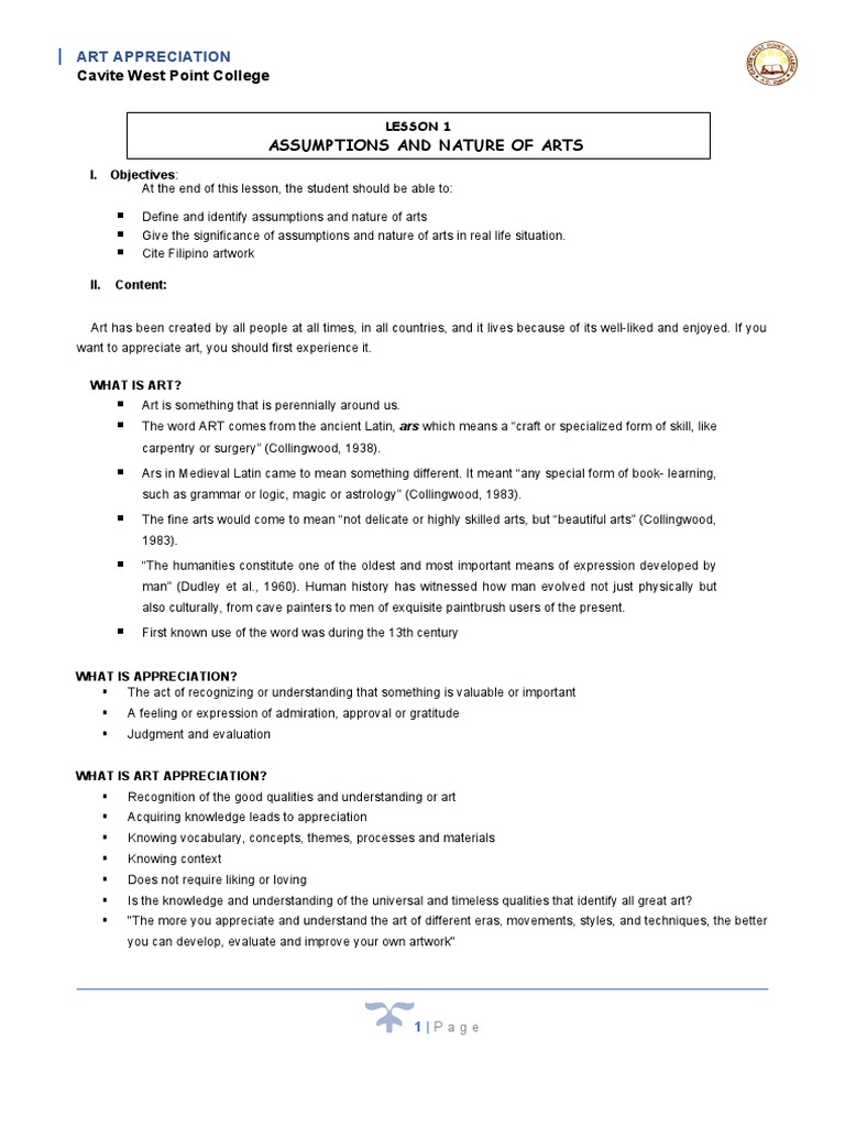 Module 1 - Art Appreciation | Download Free PDF | Experience ...