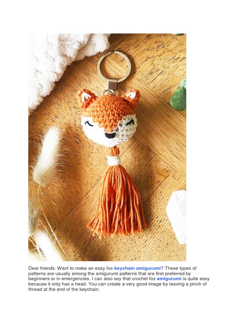 Easy Crochet Fox Keychain Amigurumi Free Pattern | PDF