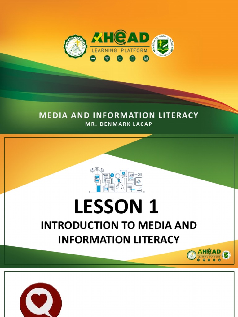 Lesson 1 - Introduction To Media and Information Literacy | PDF ...