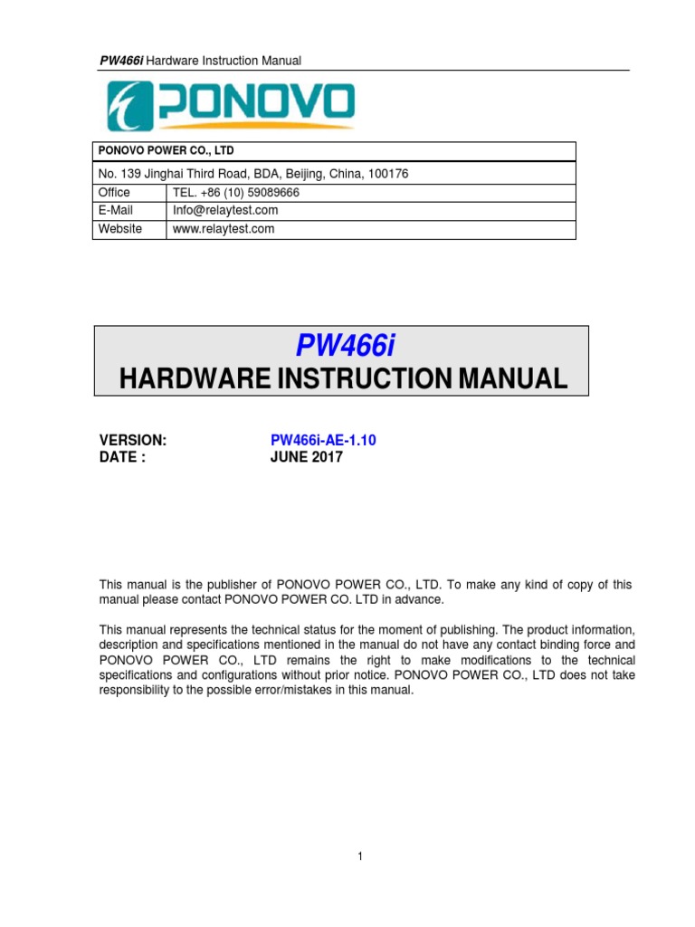 PW466i Hardware Instruction Manual | PDF | Power Supply | Network ...