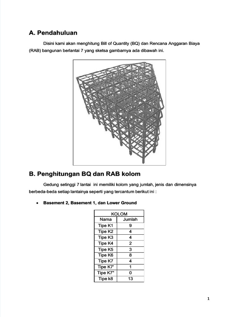 PDF BQ Dan Rab Gedung 7 Lantai - Compress | PDF