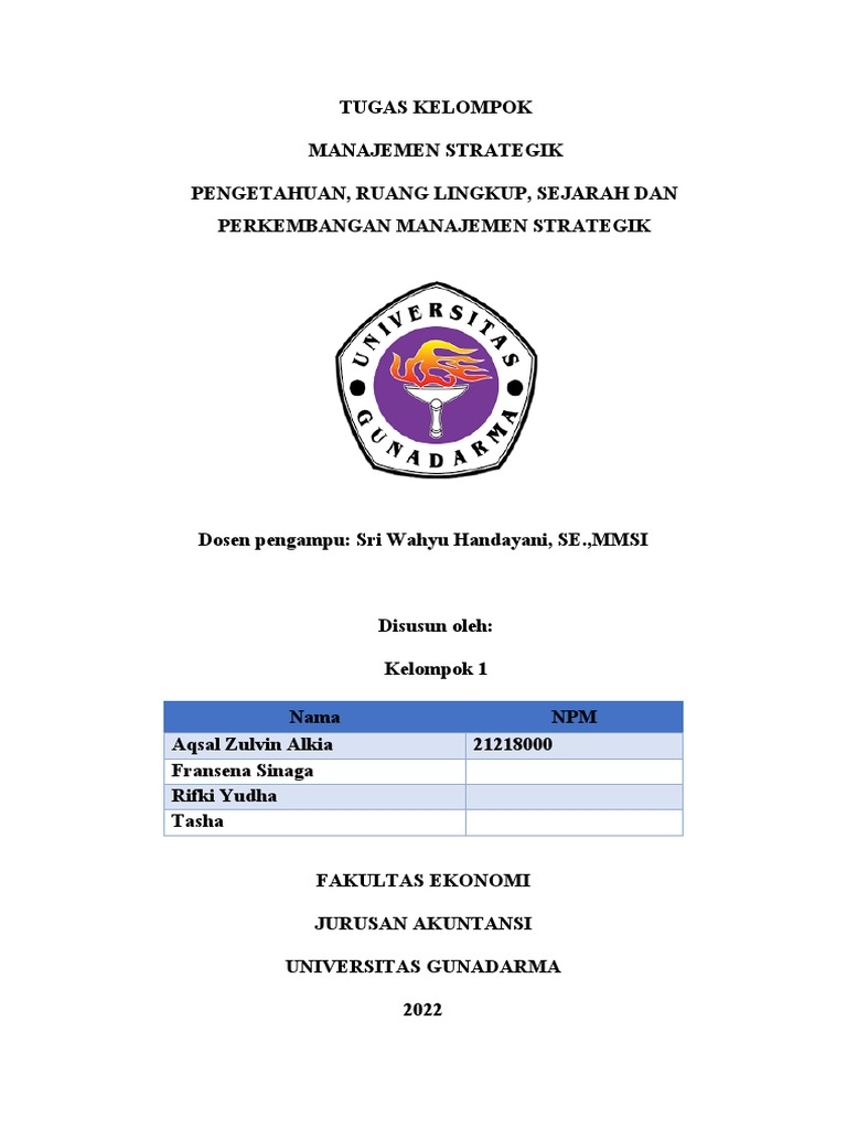 Manajemen Strategik: Konsep dan Strategi | PDF | Karier & Perkembangan ...