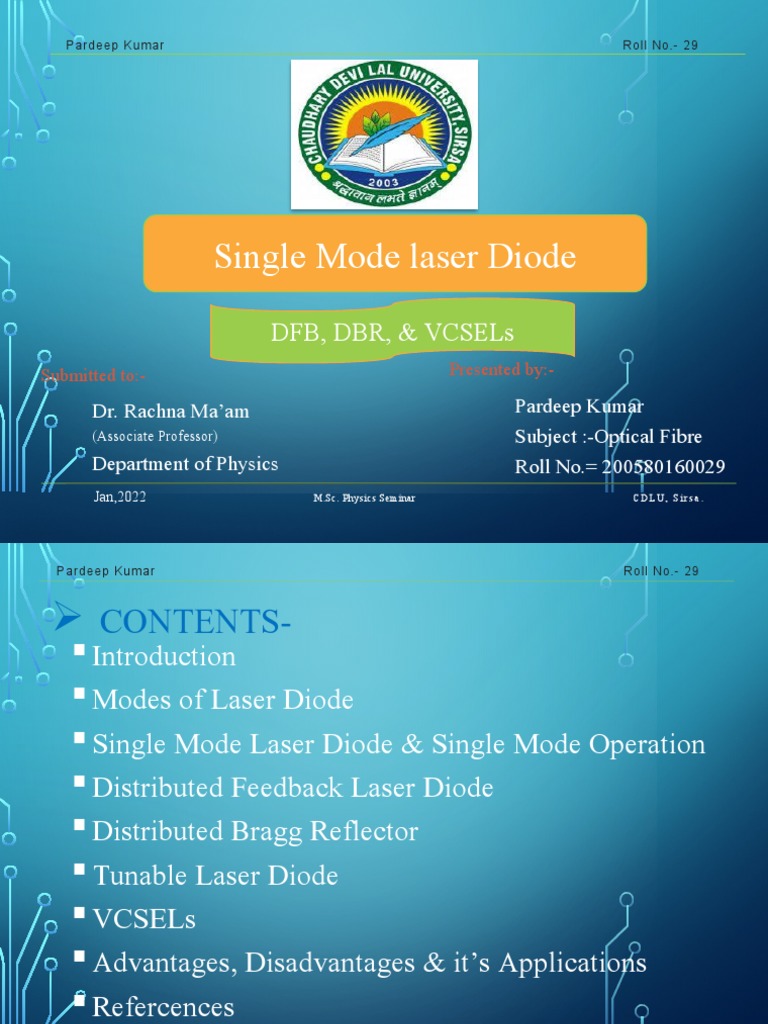 Single Mode Laser Diode | Download Free PDF | Laser Diode | Laser