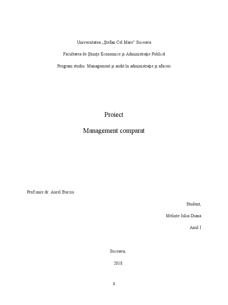 Management Comparat | PDF