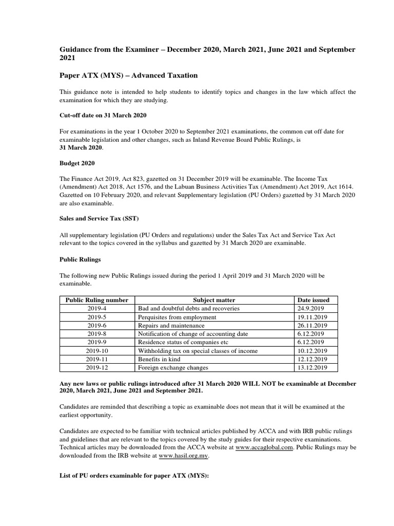 ATX MYS - Examinable Documents Guidance Notes - 2020 0ct-2021sept ...