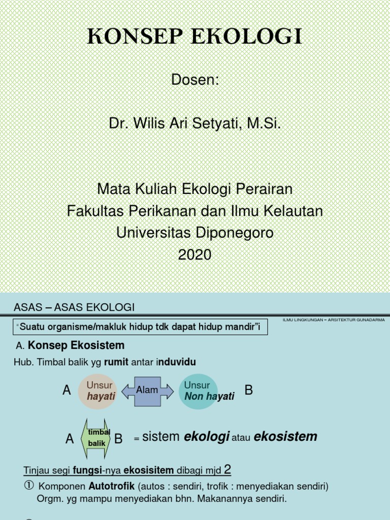 Azaz - Azaz Ekologi | PDF | Ilmu Sosial | Kesehatan Holistik