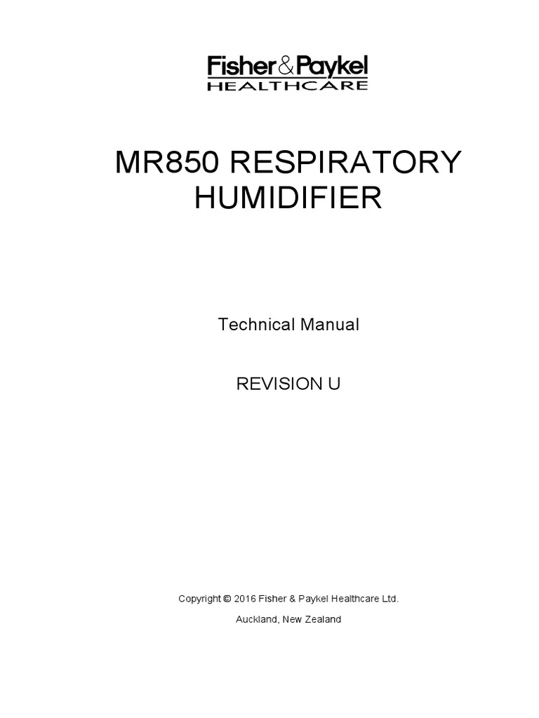 Mr850 Respiratory Humidifier: Technical Manual | PDF | Humidity ...
